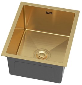 Erga HD, 1-komorový ocelový dřez 370x450x210 mm, zlatá, ERG-MLS-HD3745G