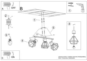 Černé stropní svítidlo ø 10 cm Varpu – Sollux