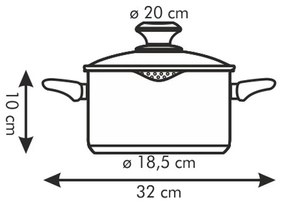 Kastrol PRESTO s nálevkou a poklicí ø 20 cm, 2,5 l