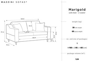 MAZZINI SOFAS Dvoumístná pohovka Marigold
