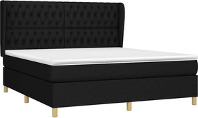 Box spring postel s matrací černá 180x200 cm textil 3128783