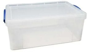 Manutan Expert  Plastový úložný box s víkem na klip, průhledný, 9 l