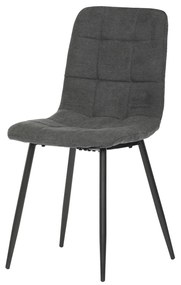 Jídelní židle CT-281 GREY2 látka šedá, kov černý mat