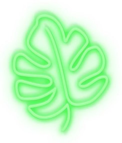 Zelená nástěnná svíticí dekorace Candy Shock Leaf, 30 x 40 cm