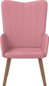 Relaxační křeslo růžové samet 327659