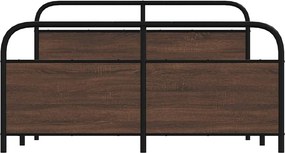 Kovový rám postele bez matrace hnědý dub 150 x 200 cm 3318663