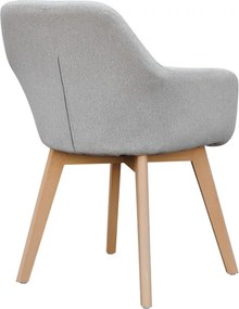 Designové křeslo, světlešedá/ buk, CLORIN NEW