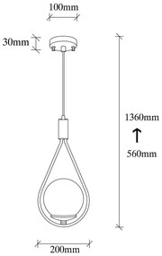 Závěsné svítidlo se skleněným stínidlem Sessiz – Opviq lights