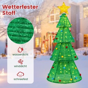 Costway LED vánoční stromek umělý 190 cm osvětlený vánoční stromeček s 200 LED
