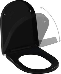 vidaXL Toaletní sedátko pomalé sklápění rychloupínací [145022] Barva: Černá