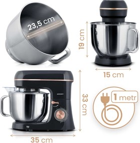 Berdsen 1400 W BD-756 3-v-1 planetární mixér kuchyňský robot 6l