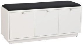 Rowico bílá lavice s úložným prostorem CONFETTI a černým sedákem 106 cm 103763
