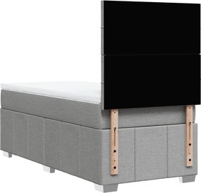 Box spring postel s matrací světle šedá 80 x 200 cm textil 3291495