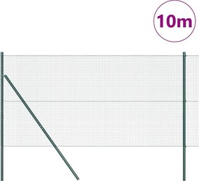 Zemní upevnění svařované drátěné ploty 10 x 1,2 m Zelená 3351696