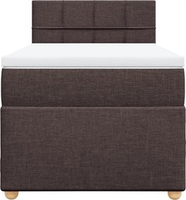 Box spring postel s matrací tmavě hnědá 90x200 cm textil 3286566