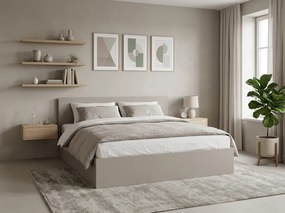 Postel SOFIA 160 x 200 cm, kašmírově béžová Rošt: S lamelovým roštem, Matrace: Matrace Deluxe 10 cm
