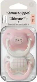 Tommee Tippee Ultimate Fit DECO silikonový dudlík 0–6 m GIRL 2ks - víc