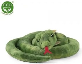 RAPPA Plyšový had zelený 90 cm / ECO-FRIENDLY / od 0 měsíců