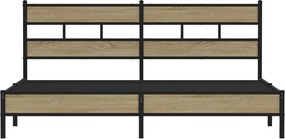 Kovový rám postele bez matrace dub sonoma 183 x 213 cm 3308496