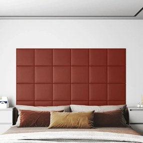 vidaXL Nástěnné panely 12 ks 30 x 30 cm umělá kůže 1,08 m² [343804] Barva: vínová červená