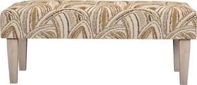 Dlouhá lavička 100x40cm barva béžová látka pletený vzor, vzorované