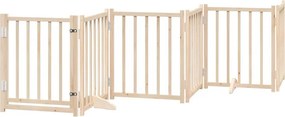 Zábrana pro psy s dvířky skládací 12 panelů 600 cm topol 3155698