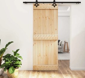 vidaXL Posuvné dveře s kováním 80 x 210 cm masivní borové dřevo [3203140]