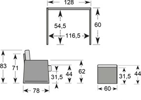 Doppler CORDOBA LIKA-TEX® zahradní sedací souprava 1+1+1