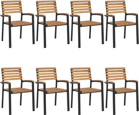9dílný zahradní jídelní set masivní akáciové dřevo a kov 3155405