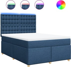 Box spring postel s matrací modrá 160x200 cm textil 3293651