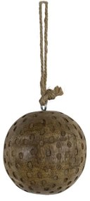 Dekorační dřevěná koule s vyrytými tečkami - Ø 7cm