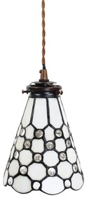 Závěsná Tiffany lampa kamínky Sacheverell – 15x115 cm