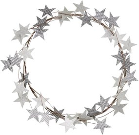 Vánoční dekorace Star věnec 50 cm stříbrná
