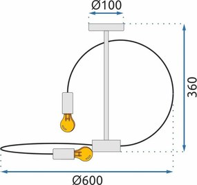 Toolight, stropní svítidlo 4xE27 APP1093-4C, černá, OSW-04409