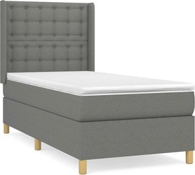 Box spring postel s matrací tmavě šedá 90x200 cm textil 3132282