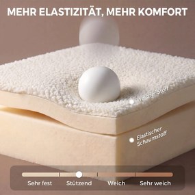 HOMCOM Kancelářská židle z beránkového fleecu, otočná židle s 360° otočnou funkcí, naklápěcí funkcí, výškově nastavitelná, s PU kolečky, krémově bílá