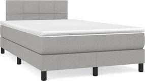 Box spring postel s matrací světle šedá 120 x 200 cm textil 3140041