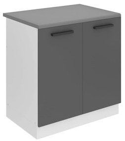 Kuchyňská skříňka Belini Premium Full Version dřezová 80 cm šedý mat s pracovní deskou