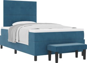 Postel s boxspringem s čelo Tmavě moddrá 190 x 120 cm samet 3344502