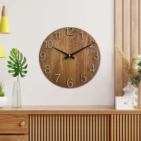 Moderní nástěnné hodiny ze dřeva I SENTOP MAS016-OSMO-3072-heads-black