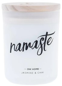 dw HOME Vonná svíčka Yoga - Namasté 210 g, bílá barva, sklo, dřevo, vosk