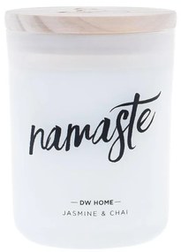 dw HOME Vonná svíčka Yoga - Namasté 210gr, černá barva, bílá barva, sklo, dřevo, vosk