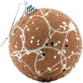 Vánoční ozdoba vínová plastová koule 8 cm flitr
