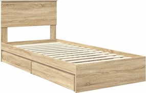 Postel s úložným prostorem se zásuvkou Sonoma dub 90 x 200 cm 3410835