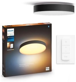 Philips HUE LED White Ambiance 41161/30/P6 Enrave XL stropní svítidlo 48W 6100lm 2200-6500K 55,1cm černé stmívatelné BlueTooth + HUE Switch Philips HUE inteligentní osvětlení