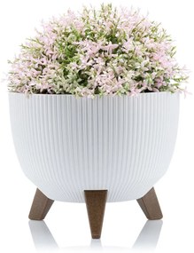 PLASTOVÝ KVĚTINÁČ ROSA LINEA ECO SADA 2KS 15X24,3 CM+18,3X29,2 CM BÍLÁ