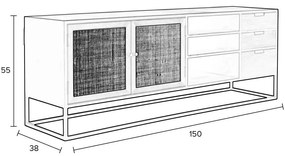 Černý ratanový TV stolek 38x55 cm Guuji – White Label
