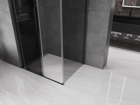 Mexen Velar L, sprchový kout s posuvnými dveřmi 110 x 100 cm, 8mm šedé sklo, černá matná, 871-110-100-43-70