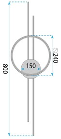 Toolight Toolight, LED nástěnné svítidlo 10W, 4000K, 500lm, APP1781-W, zlatá matná, OSW-06352