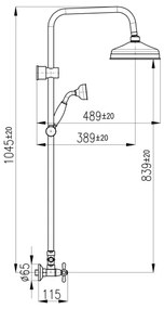 RAV Slezák MK181.5/7CMATSM - Sprchová sada s baterií MORAVA RETRO černá/mosaz
